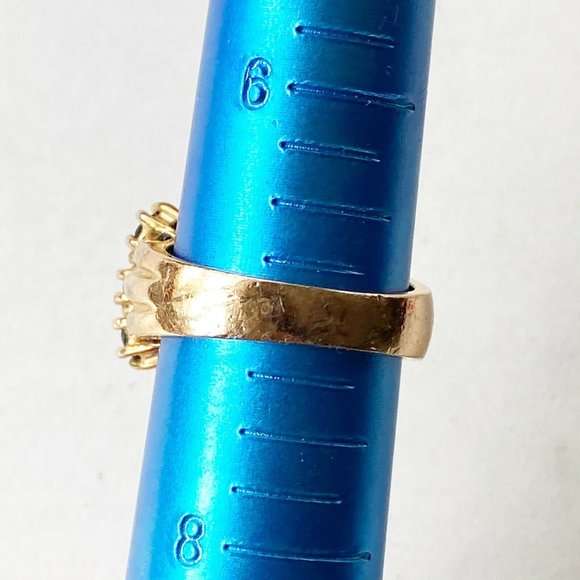 Paj | Jewelry | Paj Sapphire Diamond Ring 925 Gold Overlay Lab Created ...